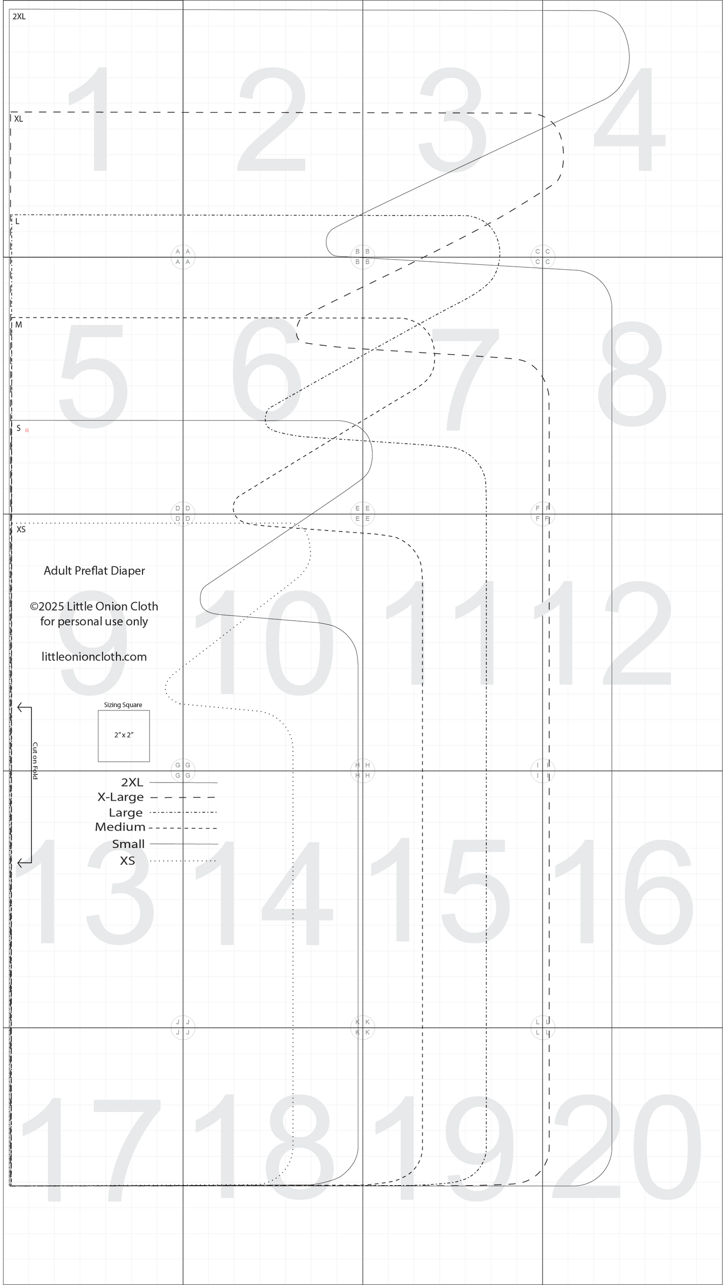 Preflat Adult Cloth Diaper PDF Sewing Pattern – littleonionpatterns